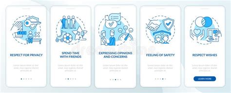 Building Healthy Relationships Blue Onboarding Mobile App Screen Stock