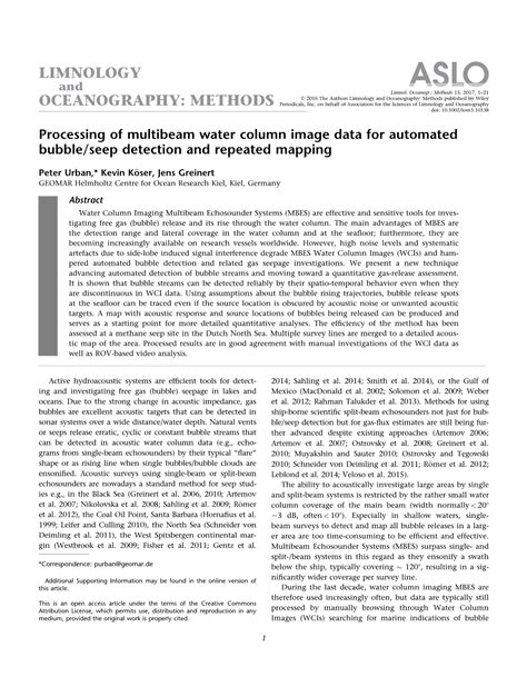 Processing Of Multibeam Water Column Image Data For Automated Bubble Seep Detection And Repeated