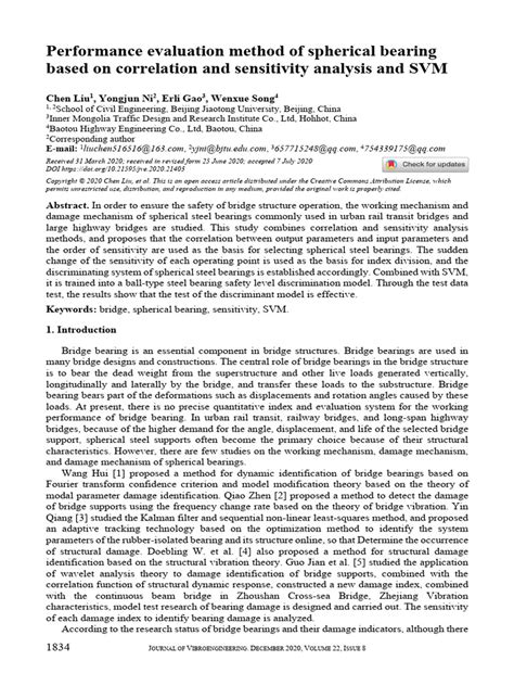 performance evaluation method of spherical bearing pdf