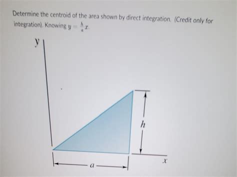 solved determine the centroid of the area shown by direct