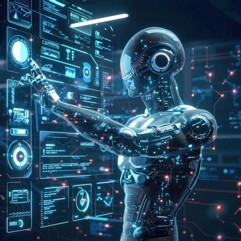 Ai Cyber Defense Network An Ai System Depicted As A Holographic Entity