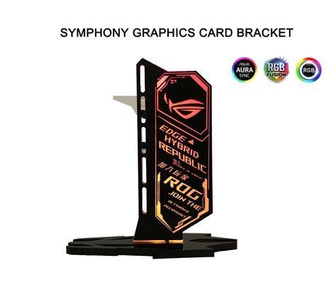 Diy Graphics Card Bracket Argb Symphony Rog Gpu Holder 5v 3pin Vertical Vga Support Pc Cabinet