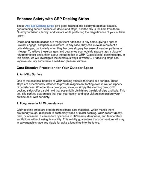 Ppt Enhance Safety With Grp Decking Strips Powerpoint Presentation Free Download Id 12584283