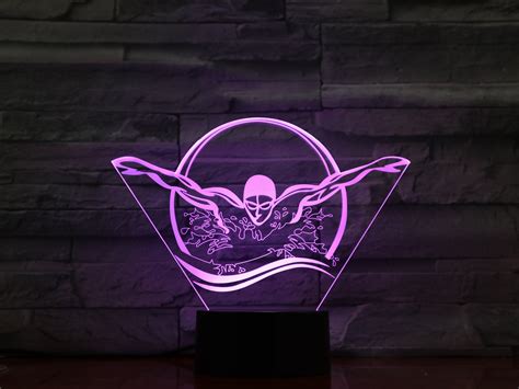 Swimmer 3d Optical Illusion Led Lamp Hologram The 3d Lamp®