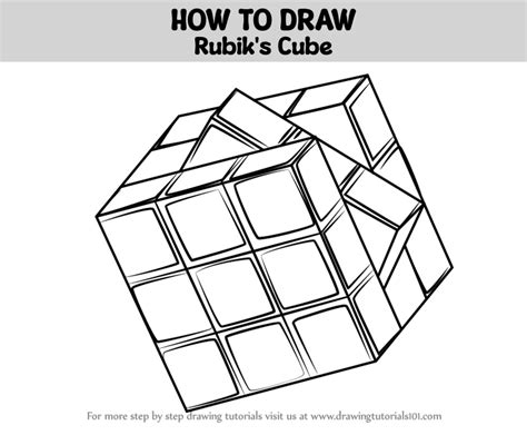 How To Draw Rubik S Cube Everyday Objects Step By Step DrawingTutorials