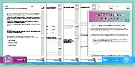 Lantite Numeracy Practice Test Set Twinkl Australia
