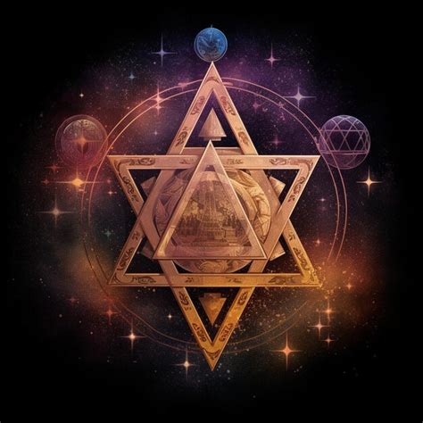 Premium Photo Triangle Fractal Poster Design