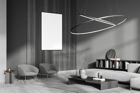 그레이는 소파와 커피 테이블 선반 및 모형 프레임으로 객실 인테리어를 편안하게합니다 0명에 대한 스톡 사진 및 기타 이미지 0명 3차원 형태 가정의 방 Istock