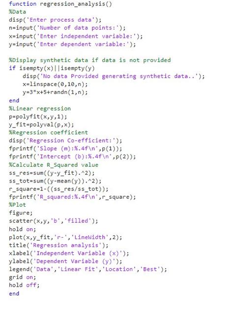 Matlab Dataanalytics Regression Processoptimization Engineering Santhosh Kj