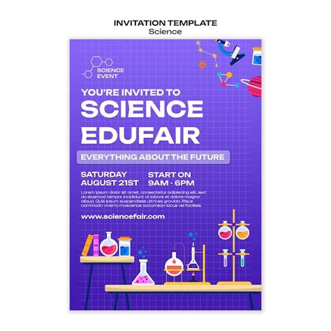 Invitation Template For Science And Experiments Free Psd