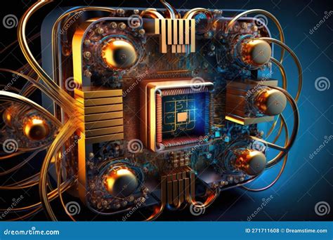 Quantum Computing Microchip 5g Cpu Stock Illustration Illustration Of