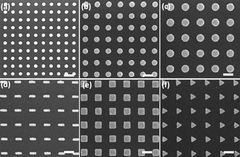 Sem Images Showing Gold Nanostructure Arrays Without An Adhesion Layer Download Scientific