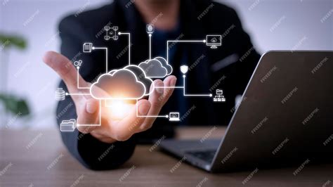 Premium Photo Businessman With Cloud Computing Diagram Show On Hand Cloud Technology Data