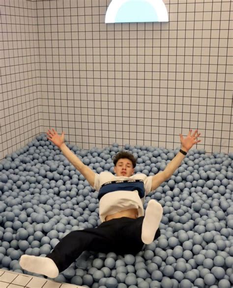 Black Poold Showing Off His White Socked Soles Falling Into A Ball
