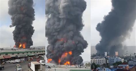 Tijuana Incendio Consume Almacén De Colchones En Central De Abastos