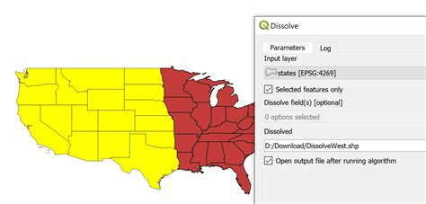 Shapefile Creating New Layer With Custom Regions From States Boundaries In Qgis Geographic