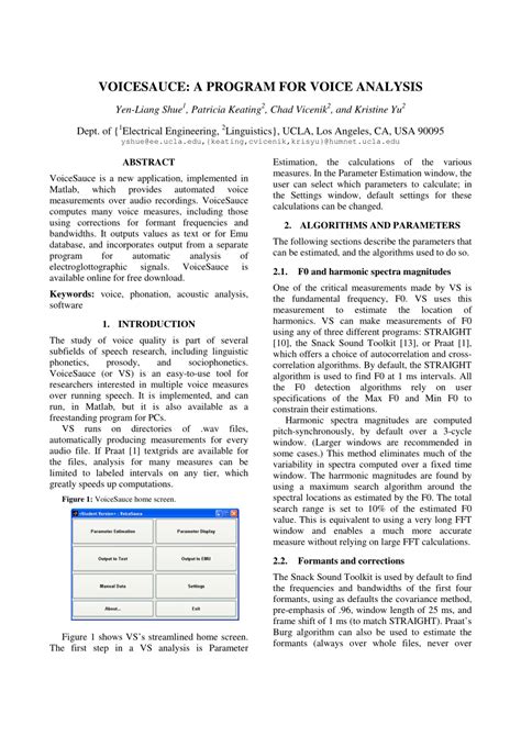 Pdf Voicesauce A Program For Voice Analysis