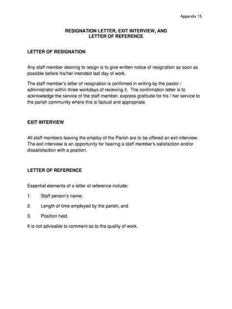 Fillable Online RESIGNATION LETTER EXIT INTERVIEW AND Fax Email Print PdfFiller