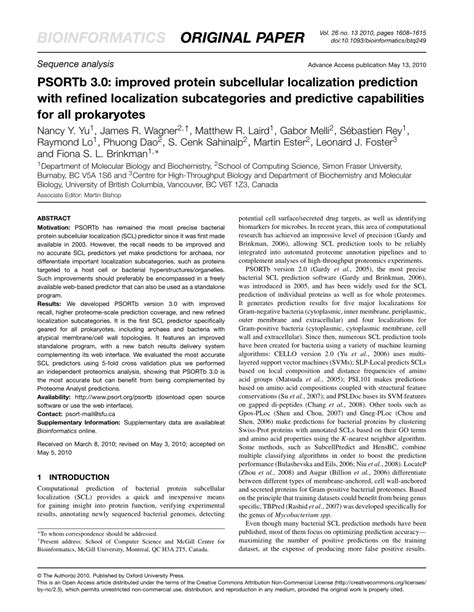 Pdf Psortb 30 Improved Protein Subcellular Localization Prediction With Refined Localization