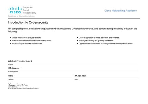 S Lakshmi Priya Varshini On Linkedin Cisco Cybersecurity