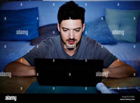 MAN WITH COMPUTER Stock Photo Alamy