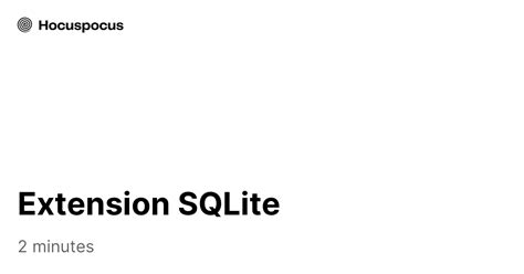 Extension Sqlite Tiptap