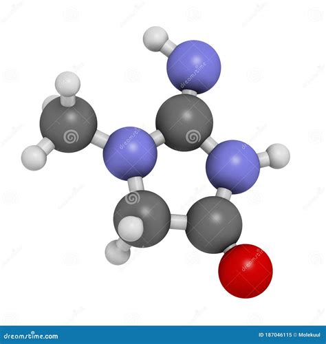 Creatinine Molecule Structural Chemical Formula And Molecule Mo Vector Illustration