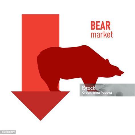 곰 시장 곰과 빨간색 화살표입니다 차트와 지표는 하향 추세를 보여줍니다 주식 시장 벡터 그림입니다 곰에 대한 스톡 벡터 아트 및 기타 이미지 Istock