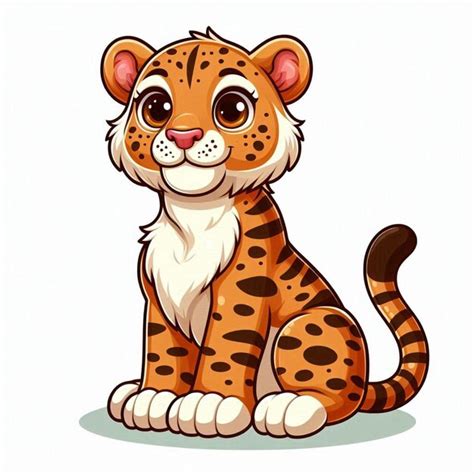 Cute Liger Vector Cartoon Illustration White Background Premium Ai