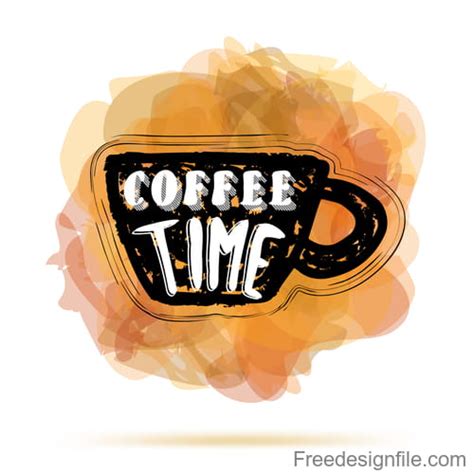 레터링 벡터와 손으로 그린 커피 컵 Eps Uidownload