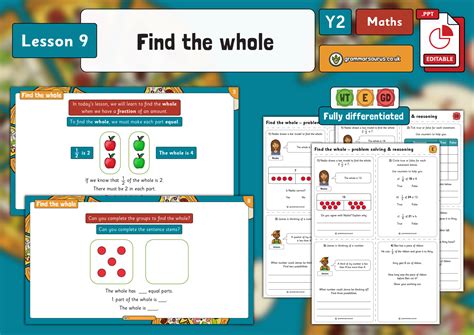 Year 2 Fractions Find The Whole Lesson 9 Grammarsaurus