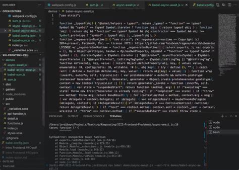 ejercicio práctico async await js con babel