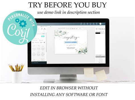 Wedding Registry Card Template Registry Card Greenery Etsy