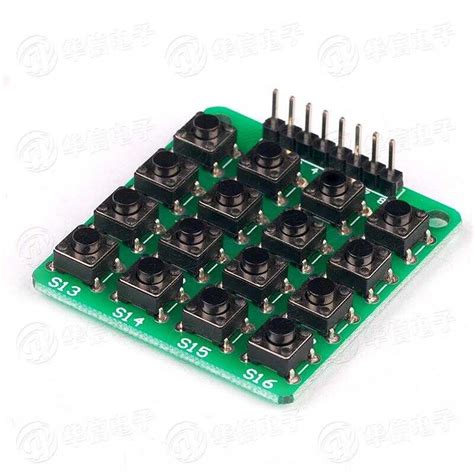 Direct Insertion 4x4 Matrix 16 Key Microcontroller External Expansion Keyboard Module Spar