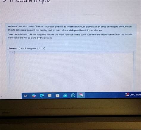 Write A C Function Called Findmin That Uses Studyx