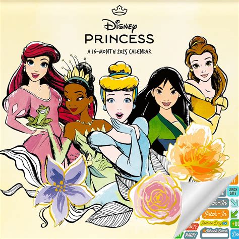 Disney Princess Calendar 2024 Paquete De Calendario De Pared De