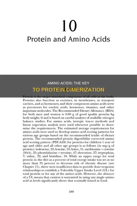 Amino Acids The Key To Protein Dimerization Medshun