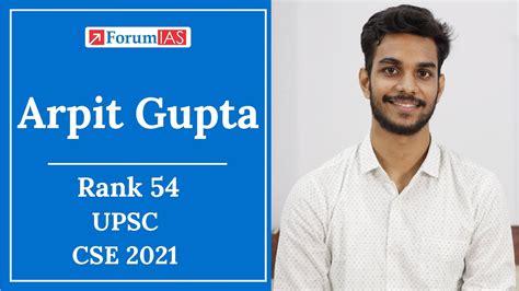 Hard Work And Self Confidence Is The Key Arpit Gupta Air 54 Cse
