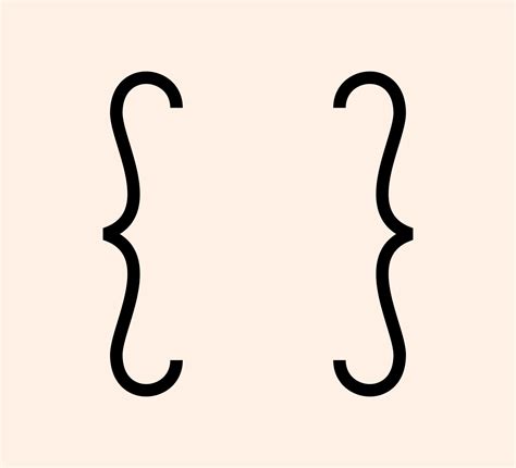Curly Braces Punctuation Mark Black Icon Vintage Brackets Symbol For Typing Or Typography