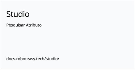 Pesquisar Atributo Studio