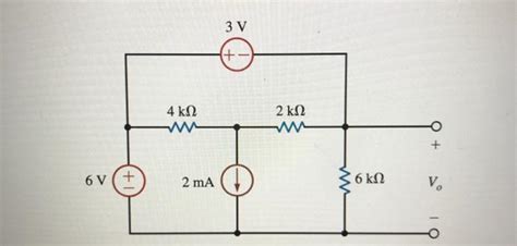 Solved 2 Find V0 In The Following Circuit