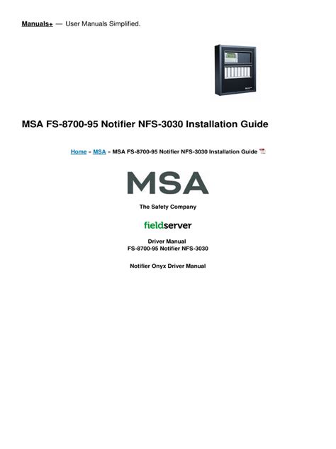 Fs 8700 95 Notifier Nfs 3030 Manual Pdf