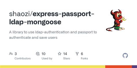 Github Shaoziexpress Passport Ldap Mongoose A Library To Use Ldap Authentication And