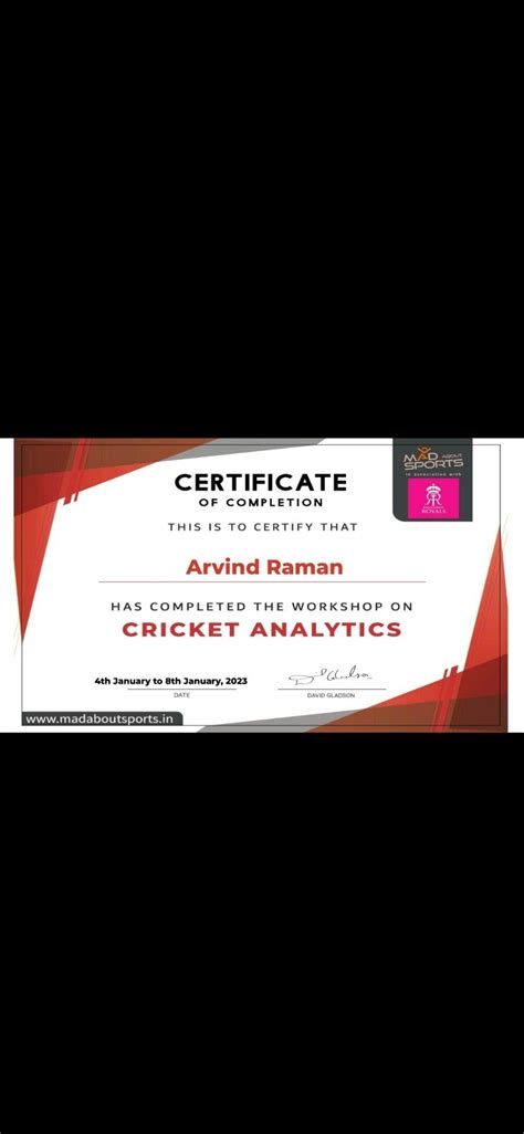 Arvind Raman On Linkedin Participated In An Exciting And Informative Workshop On Cricket Analytics…