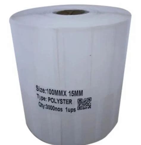 White Plain Polyester Barcode Roll Label At Rs 150 Roll Barcode Label