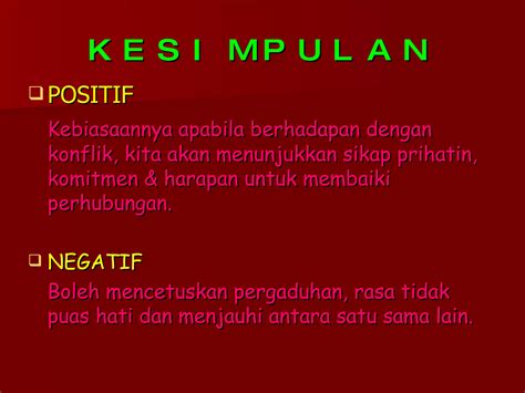 Positive And Negative Conflict Ppt