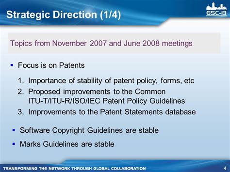 Overview Of The Tsb Director S Ad Hoc Group On Ipr Telecommunication Standardization Bureau