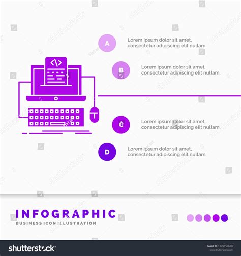 Code Coding Computer Monoblock Screen Infographics Stock Vector