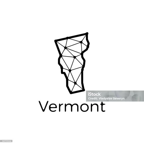버몬트 주 지도는 선과 점으로 만든 다각형 그림으로 흰색 배경에 분리되어 있다 미국 주 로우 폴리 디자인 0명에 대한 스톡 벡터 아트 및 기타 이미지 Istock