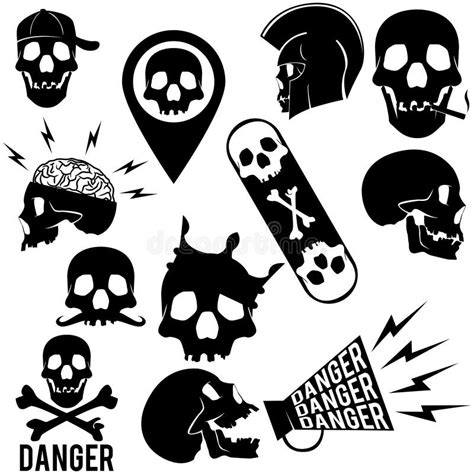 Skull Silhouette Set Stock Illustration Illustration Of Black